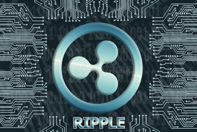 Binary Code and Circuit Board on a Dark Background. Ripple XRP ...
