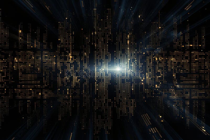 Binary code and circuitry stock illustration. Illustration of modern ...