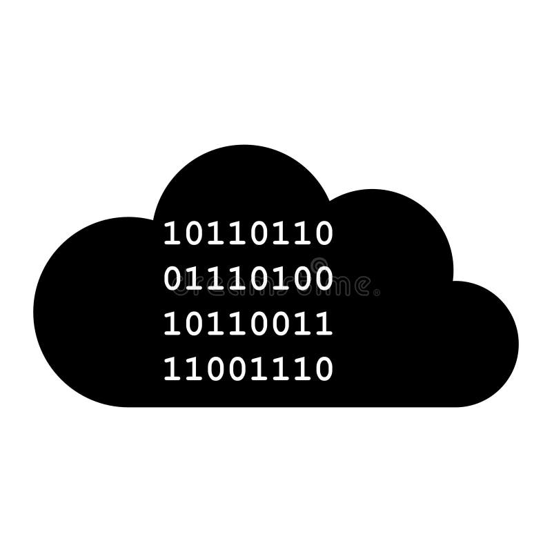 Binary code and cloud stock vector. Illustration of code - 163462680