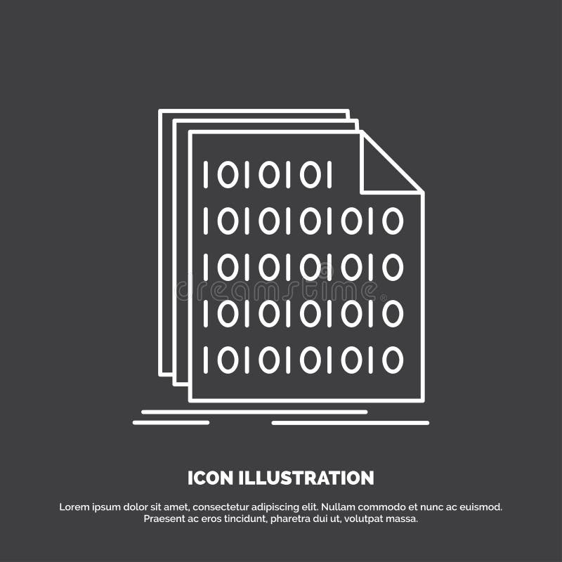 Binary Code Coding Data Document Icon Line Vector Symbol For Ui And Ux Website Or Mobile