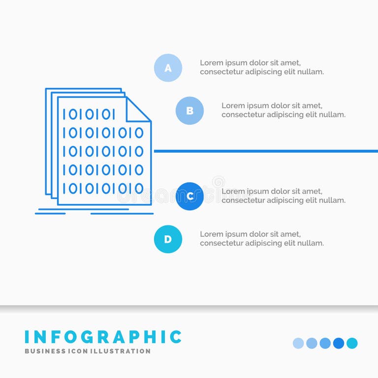 Binary, Code, Coding, Data, Document Infographics Template for Website and Presentation. Line ...