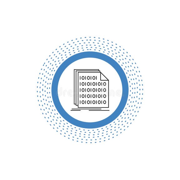 Binary, Code, Coding, Data, Document Line Icon. Vector Isolated ...