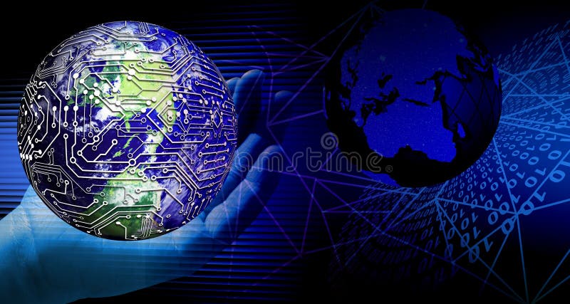 Binary Code and Cogs Background with Global Marketing , Digital ...