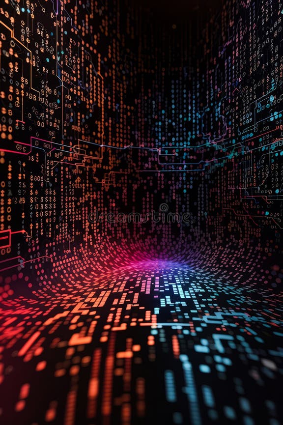 Binary Code Color in the Background Stock Illustration - Illustration ...