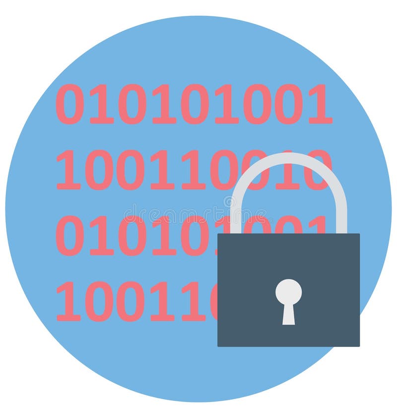 Binary Code Color Isolated Vector Icon that Easily Can Be Modified and Edit. Stock Illustration ...
