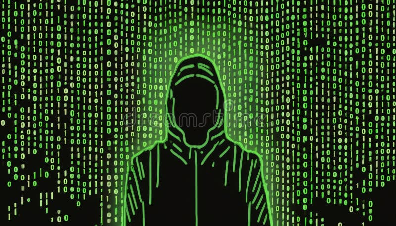 Binary Code, Colored Numbers on Black Background Stock Illustration ...