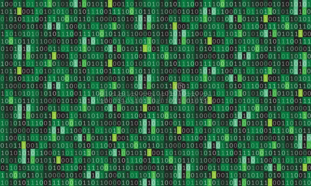 Binary Code Computer Matrix Background Art Design. Digits on Screen ...