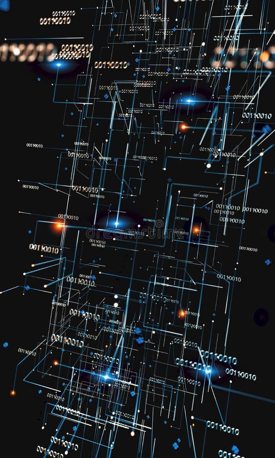 Binary Code Concept Pattern and Big Data Structure Stock Illustration ...