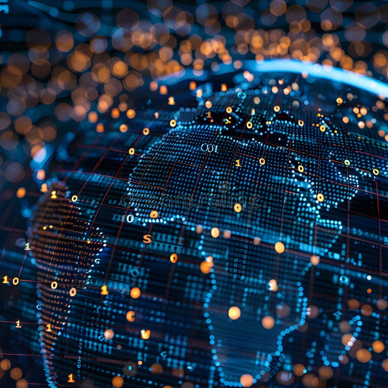 Binary Code Connecting Global Markets. Stock Illustration ...