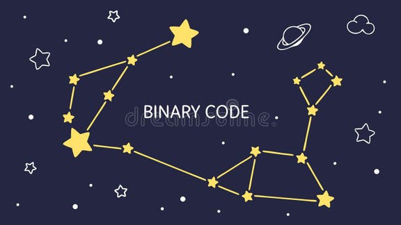Binary Code Constellation, Digital Data, Futuristic Technology Vector ...