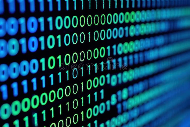 Binary Code in Cool Colors. Digital Abstract, Coding, Technology Stock ...