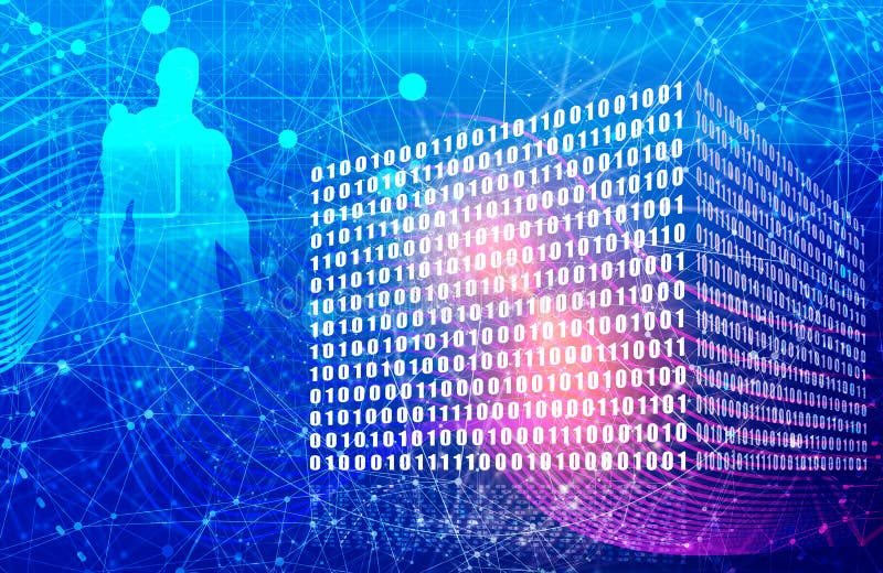 Binary Code Backdrop As Texture on Waved Surface Stock Illustration ...