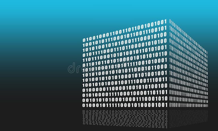 Binary code cube stock vector. Illustration of electronic - 141828836