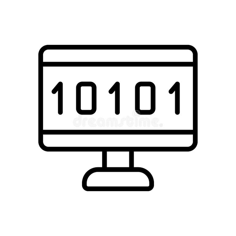 Binary Code Cyber Attack Icon. Simple Line, Outline Vector Elements of Hacks Icons for Ui and Ux ...