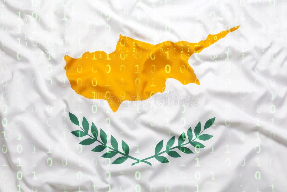 Binary Code with Cyprus Flag, Data Protection Concept Stock ...