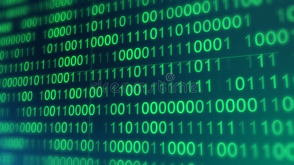 Binary Code 3d Bg with Camera Movement. Abstract Binary 0 and 1 Stock ...