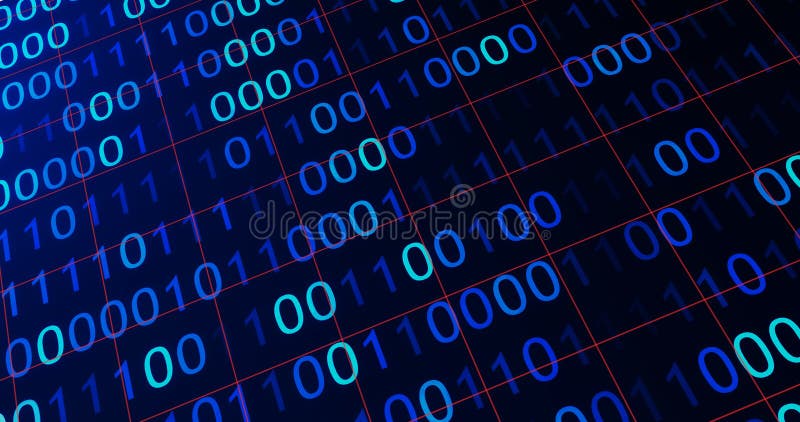 BINARY CODE 3D BG with CAMERA MOVEMENT. Stock Illustration ...