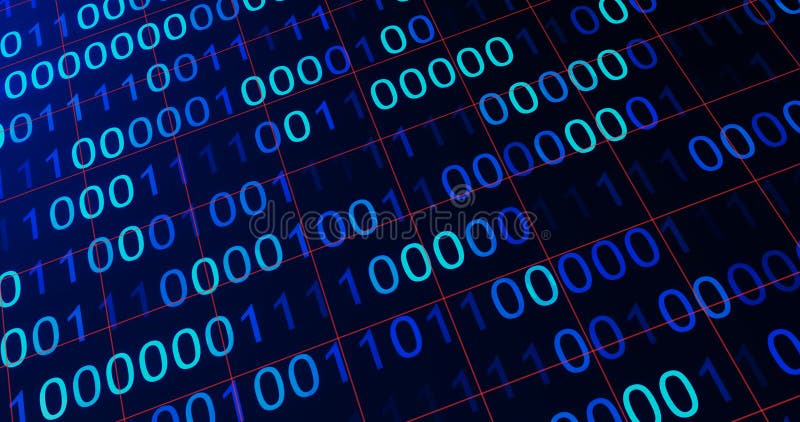 BINARY CODE 3D BG with CAMERA MOVEMENT. Stock Illustration - Illustration of concert, glow ...