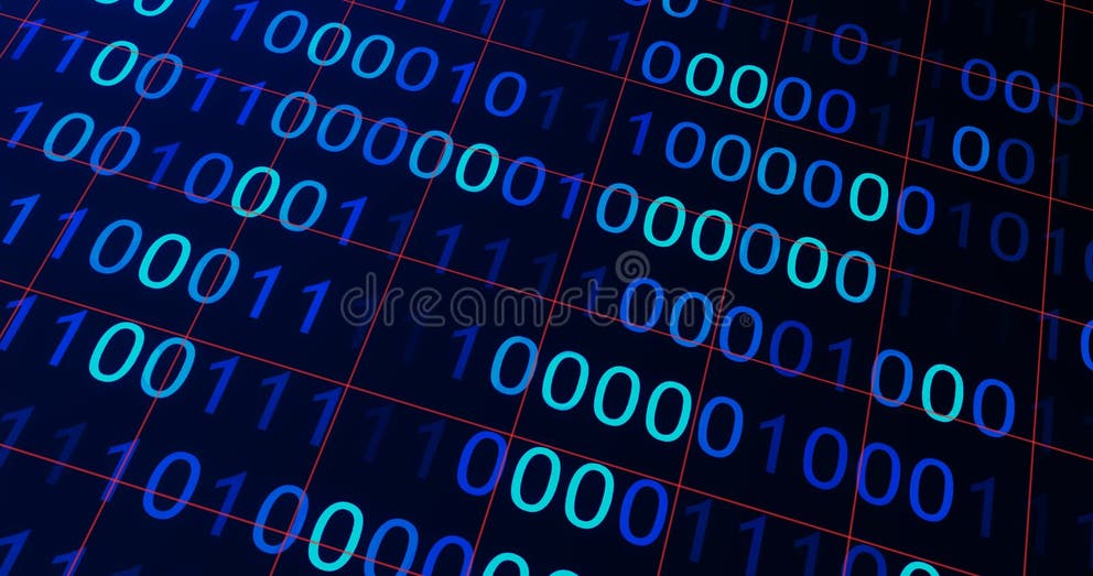 BINARY CODE 3D BG with CAMERA MOVEMENT. Stock Illustration ...