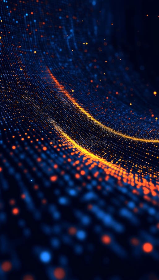 Binary Code Data Flowing, Abstract Technology Background, Futuristic Digital Information Stream ...