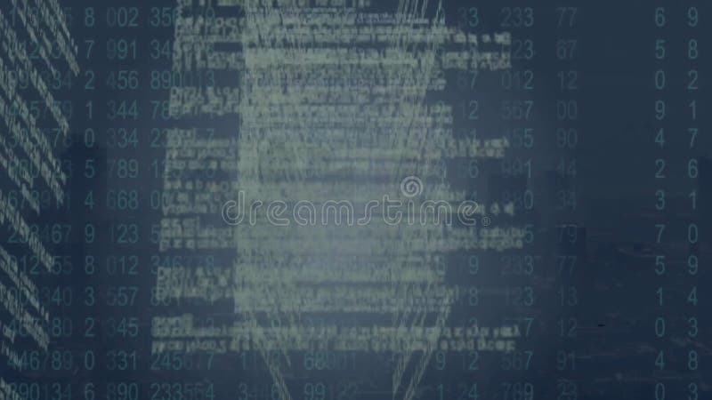 Binary Code and Data Processing Animation Over Abstract Shape on Blue ... Binary Code and Data Processing Animation Over Abstract Shape on Blue ...