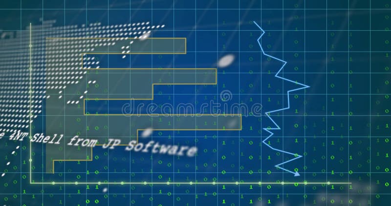 Binary Code and Data Processing Animation Over Blue Technical Grid Background Stock Video ...