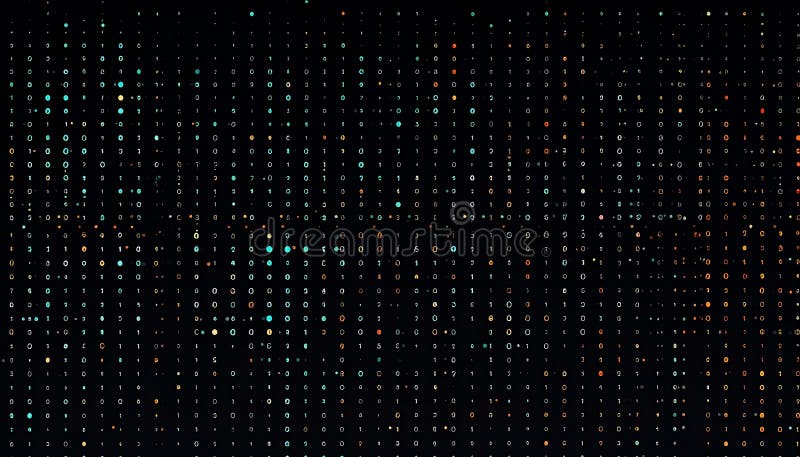Binary Code Data Stream Background Stock Photo - Image of development ...