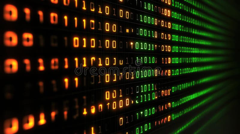 Binary Code Data Stream stock illustration. Illustration of pattern - 367051114