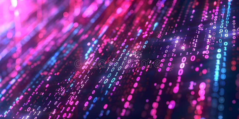 Binary Code Data Streaming Digital Concept Background Stock Illustration - Illustration of ...