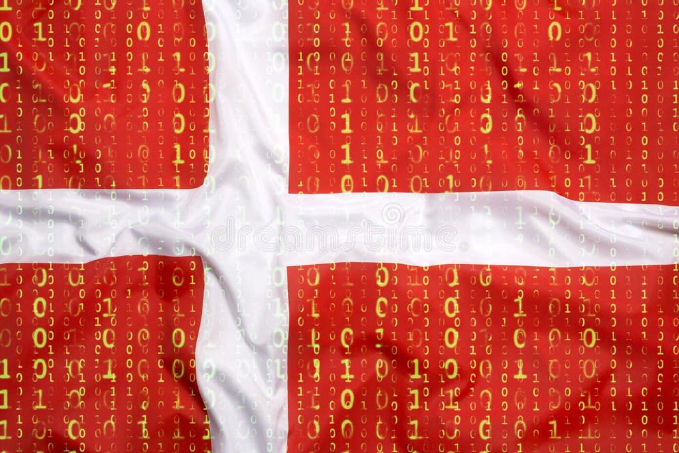 Binary Code with Denmark Flag, Data Protection Concept Stock Image ...