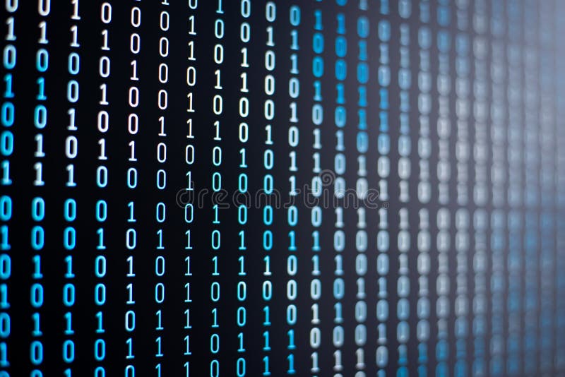 Binary Code of Different Colours on Computer Screen Stock Photo - Image ...