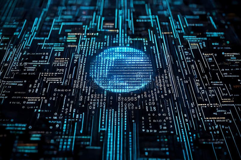 Binary Code, Digital Cryptocurrency Background Stock Illustration - Illustration of network ...