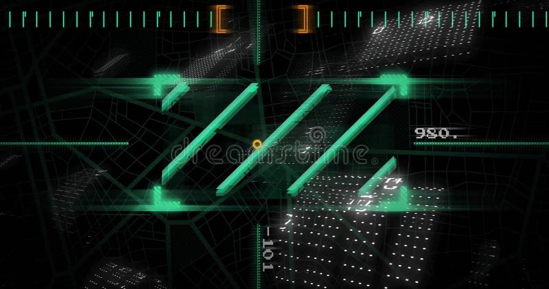 Binary Code And Digital Data Processing Image Over Geometric Shapes And