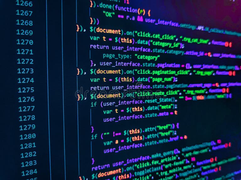 Binary Code Digital Technology Background. Screenshot with Random Parts ...