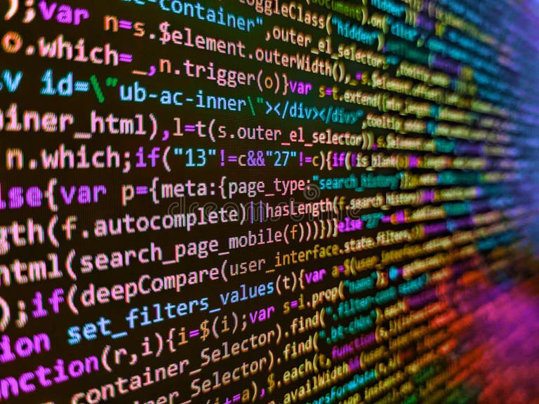 Binary Code Digital Technology Background. Shallow Depth of Field ...