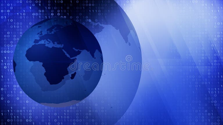 Binary Code Digital World Map and Cyber Attack Security Using 3d Globe Binary Digits, Network ...