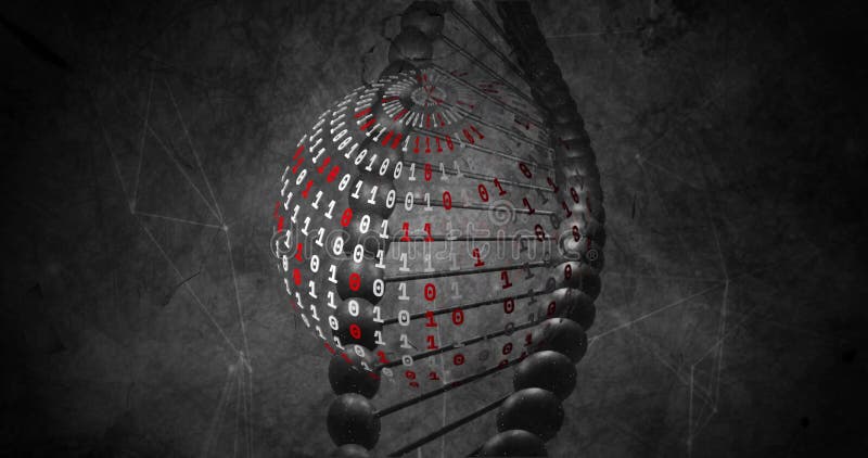 Binary Code and DNA Strand, Scientific Data Processing Image Stock ...