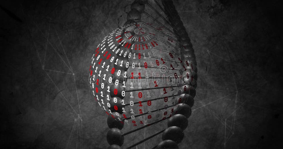 Binary Code and DNA Strand, Scientific Data Processing Image Stock ...