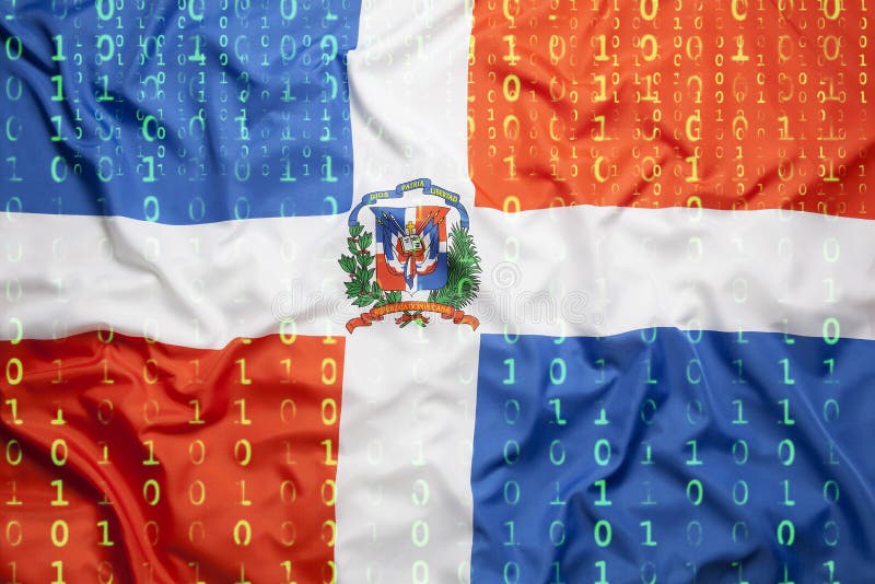 Binary Code with Dominican Republic Flag, Data Protection Concept Stock ...