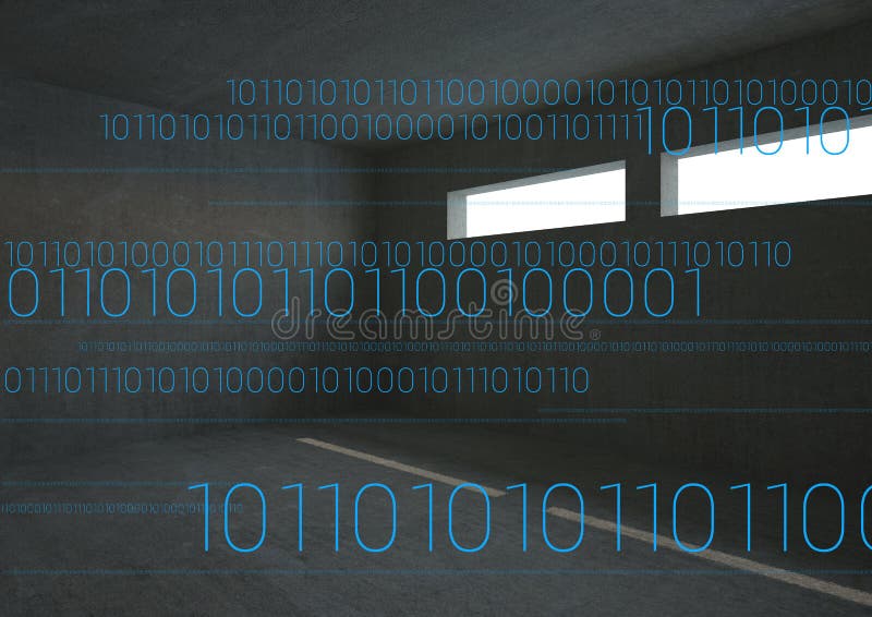 Binary Code Elements on Dark Background Stock Image - Image of people ...