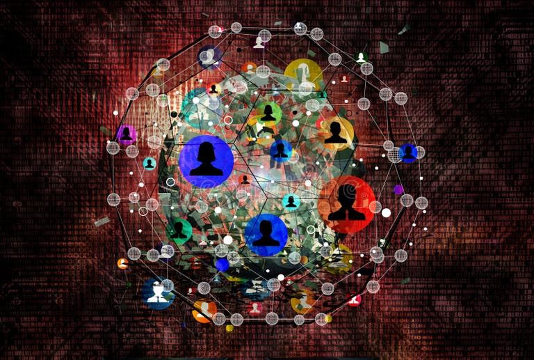 Binary Code with Explosion of a Sphere Stock Illustration ...