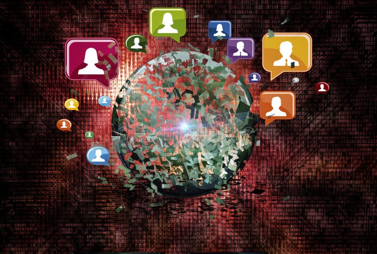 Binary Code with Explosion of a Sphere Stock Illustration ...