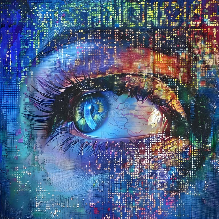 Binary Code Eye stock illustration. Illustration of design - 377932578