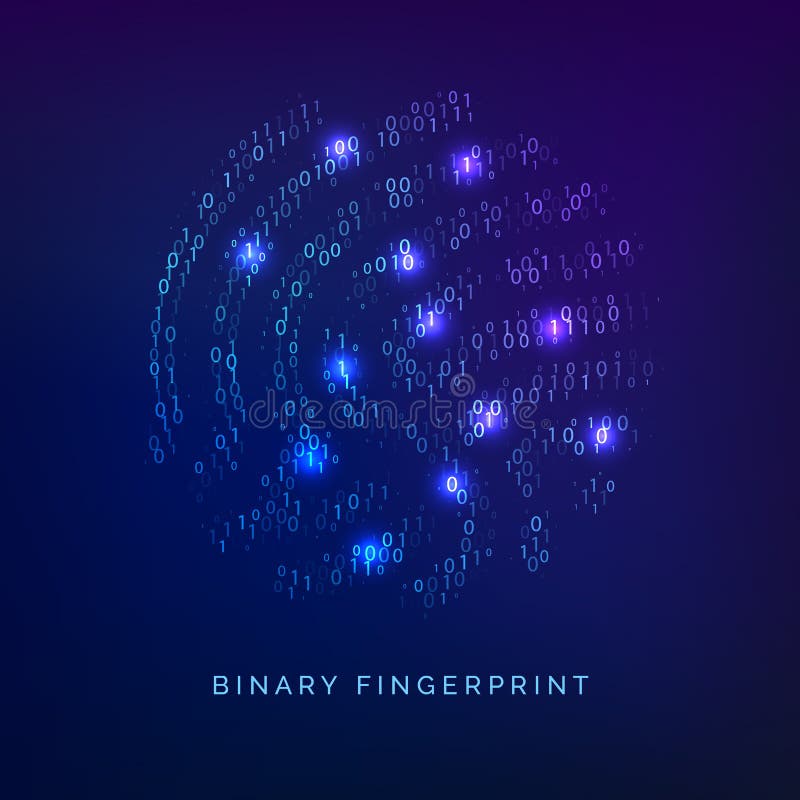 Binary Code Fingerprint. Biometric Id. Digital Key for Software ...