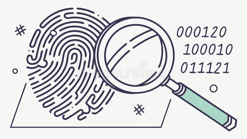 Binary Code Fingerprint Scan: Digital Identity and Binary ID. #binarycodefingerprint Vector ...