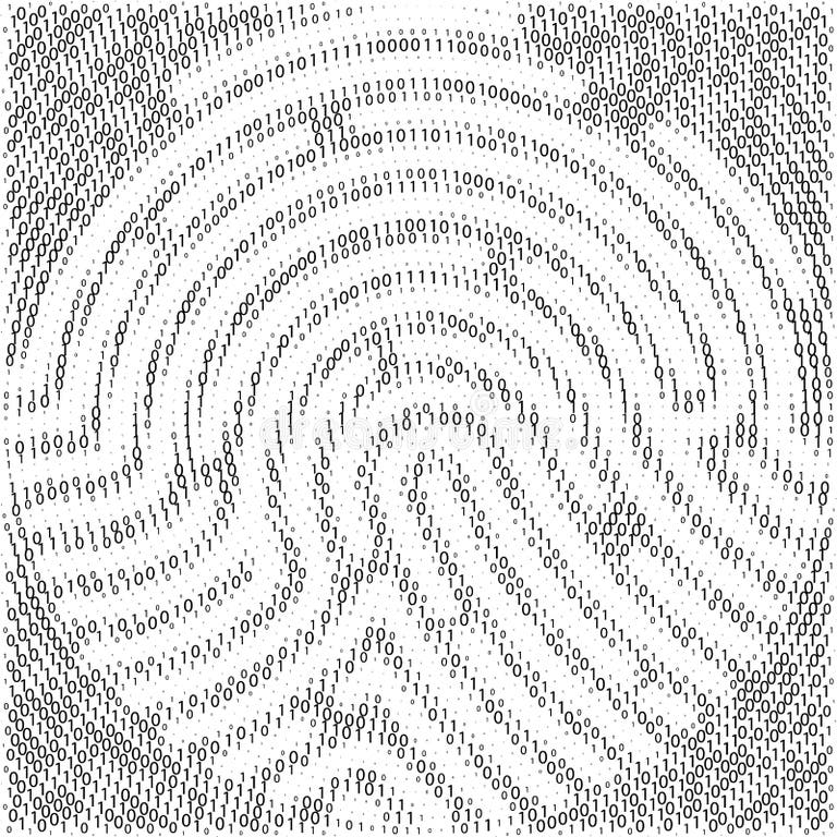 Binary Code by Fingerprint Shape. Cyber Security Technology. Digital Verification Information ...