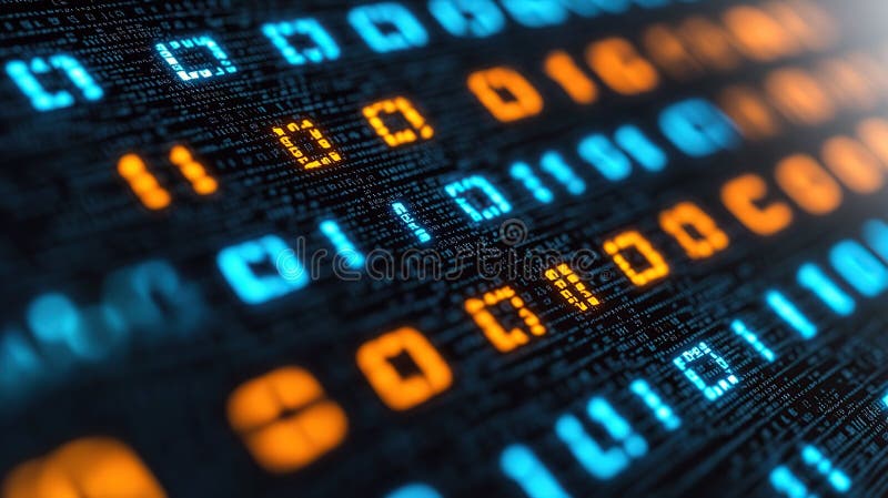 Binary Code Flowing, Digital Screen, Data Stream, Tech Background, Website Banner Stock ...