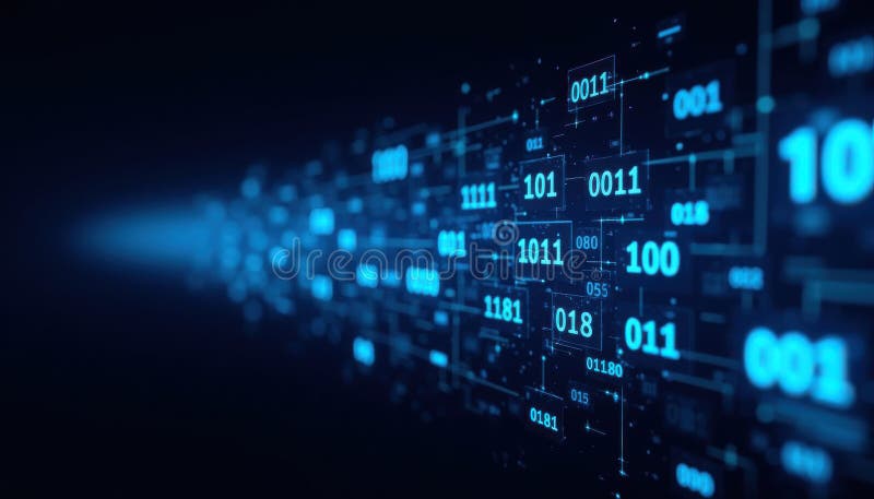 Binary Code Data Flow Background Stock Photo - Image of transmission, generated: 354775116