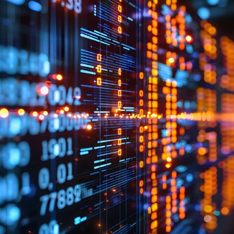 Binary Code Flowing through a Stock Exchang. Stock Illustration - Illustration of artificial ...