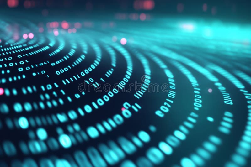 Binary Code Flowing in Wavy Patterns, Digital Communication and Technology Stock Photo - Image ...